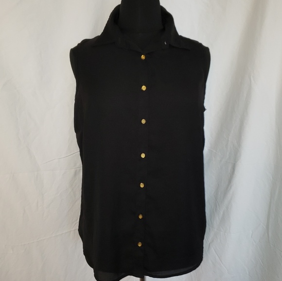 MPH Collection | Tops | Mph X Black Sheer Sleeveless Front Back Button ...
